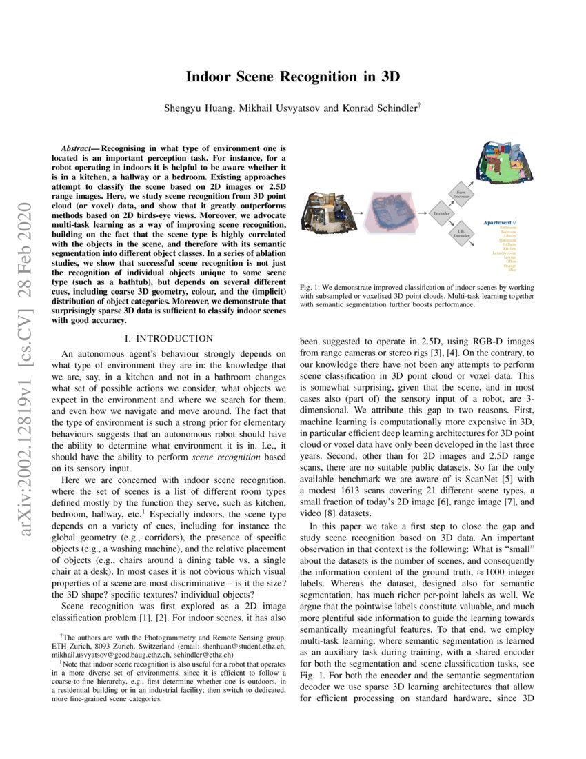 Indoor Scene Recognition in 3D | DeepAI