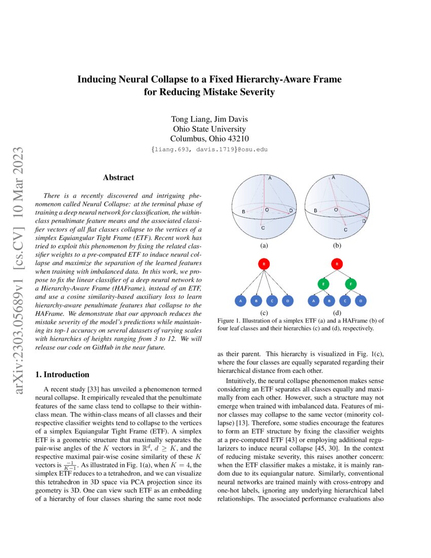 Inducing Neural Collapse to a Fixed Hierarchy-Aware Frame for Reducing ...