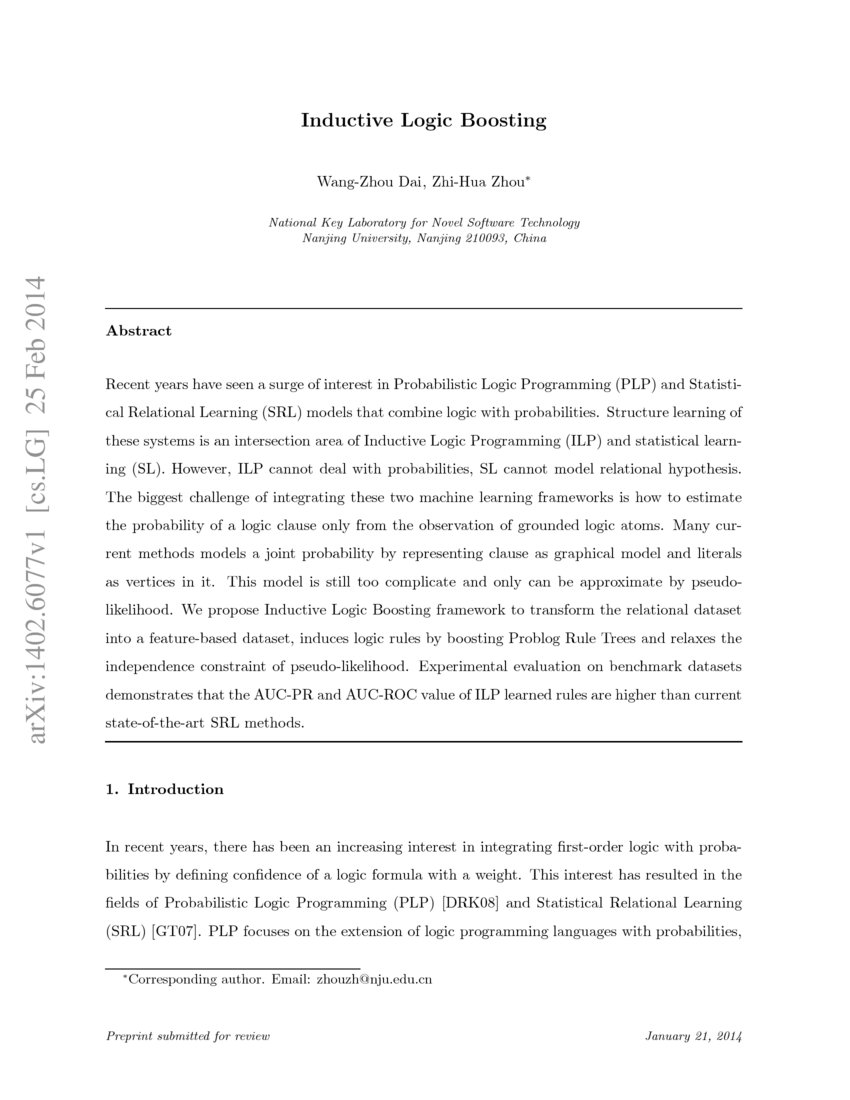 Inductive Logic Boosting | DeepAI