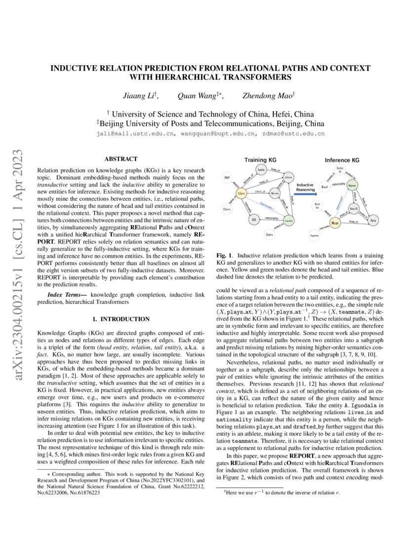 Inductive Relation Prediction From Relational Paths And Context With Hierarchical Transformers