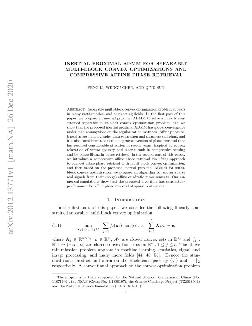 Inertial Proximal Admm For Separable Multi Block Convex Optimizations And Compressive Affine 
