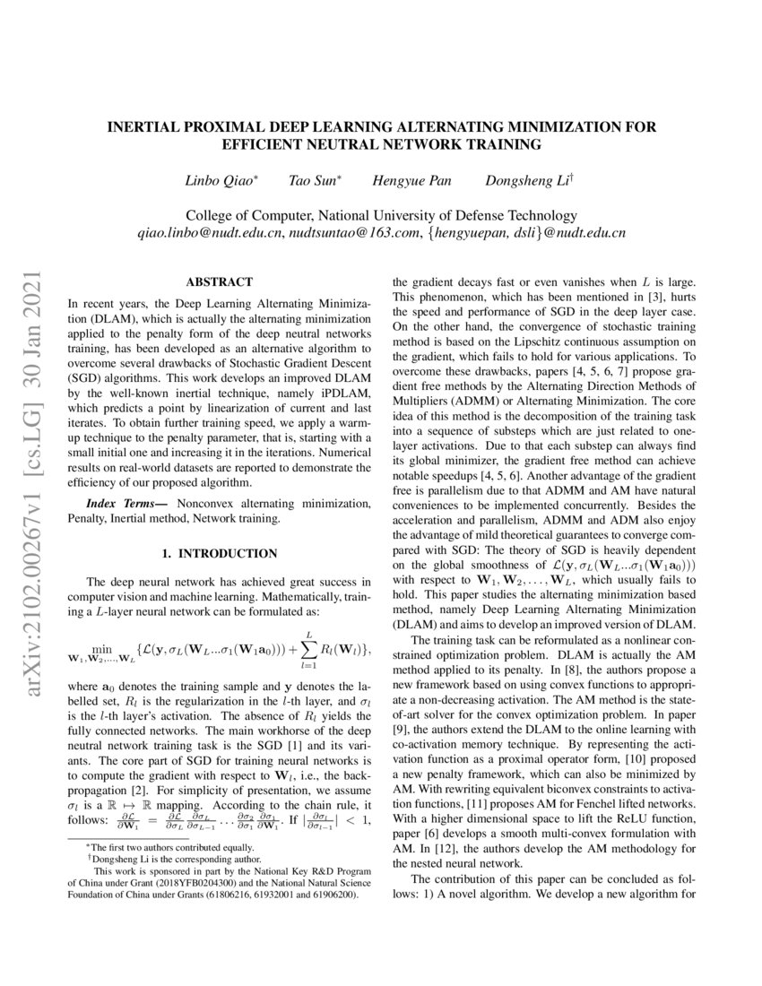 Inertial Proximal Deep Learning Alternating Minimization For Efficient Neutral Network Training