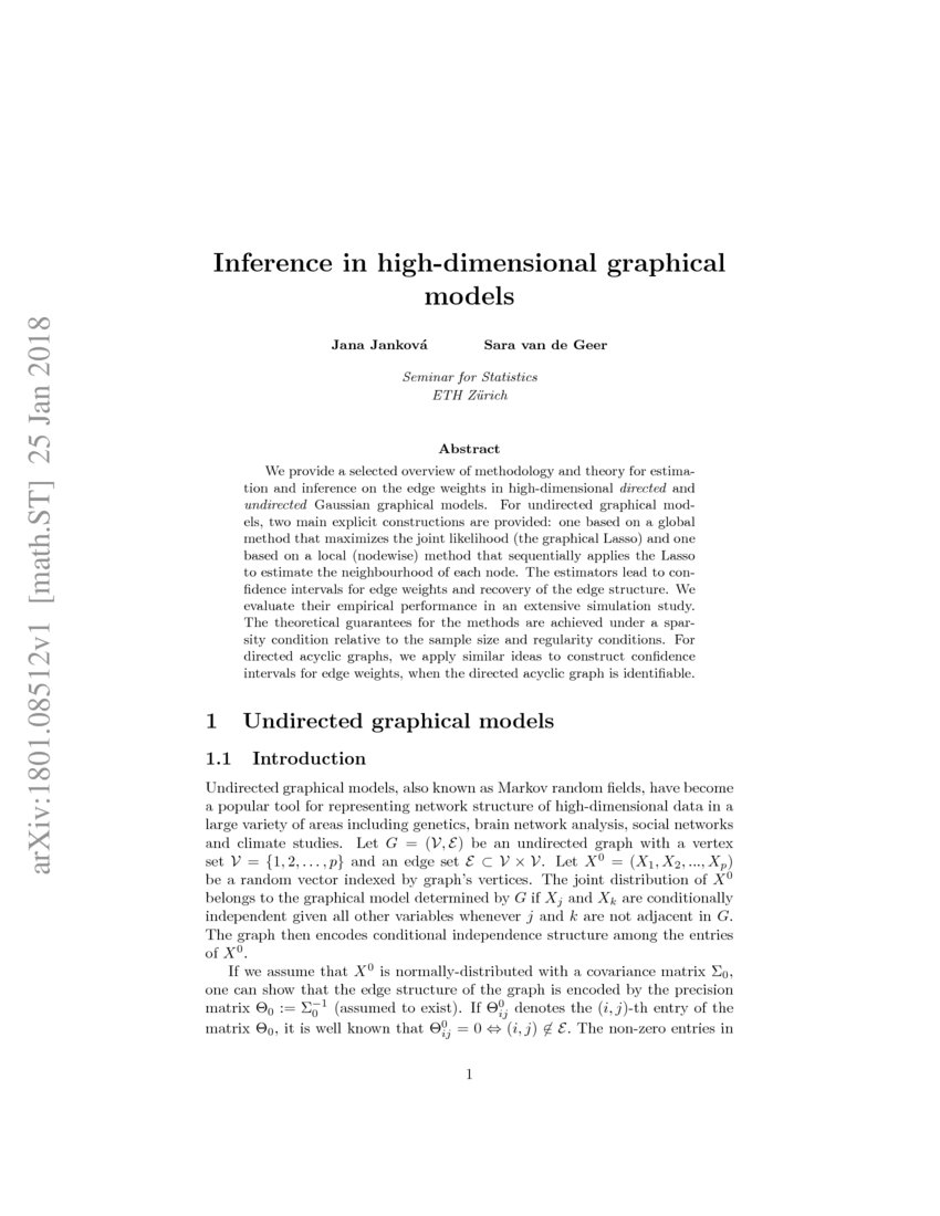 Inference in high-dimensional graphical models | DeepAI