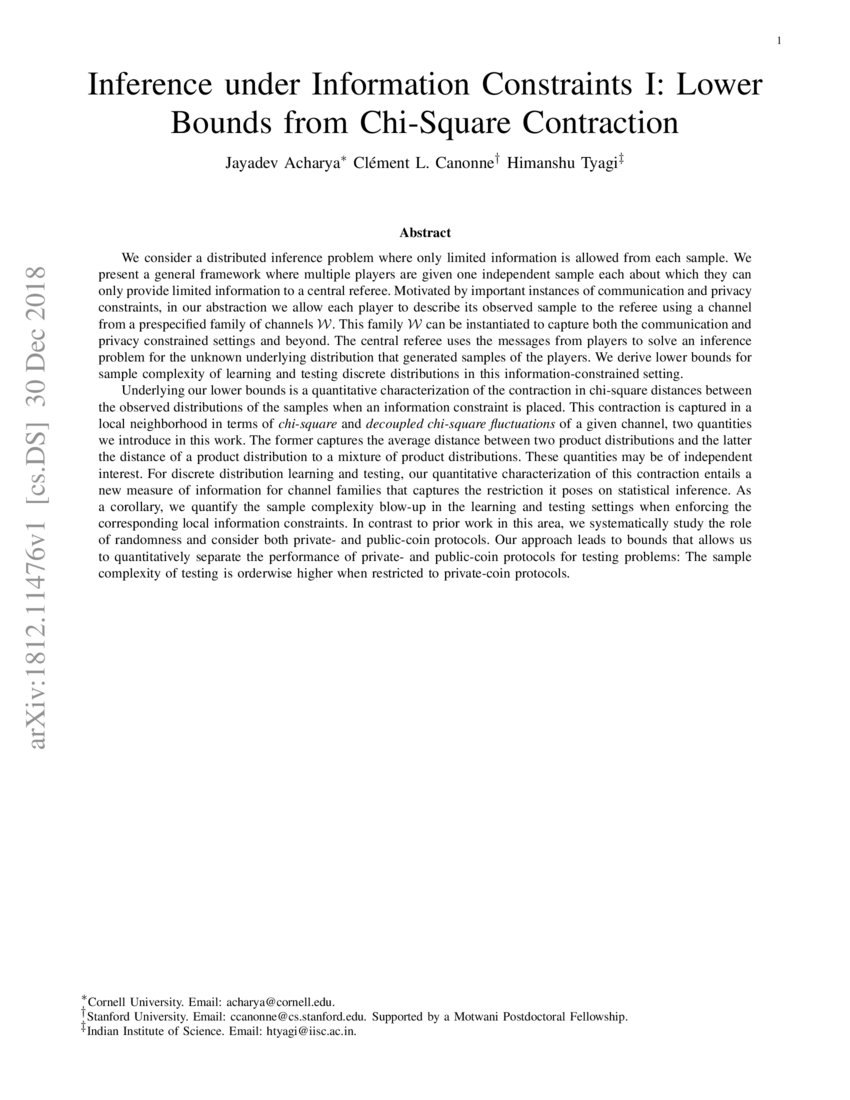 Inference under Information Constraints I: Lower Bounds from Chi-Square ...