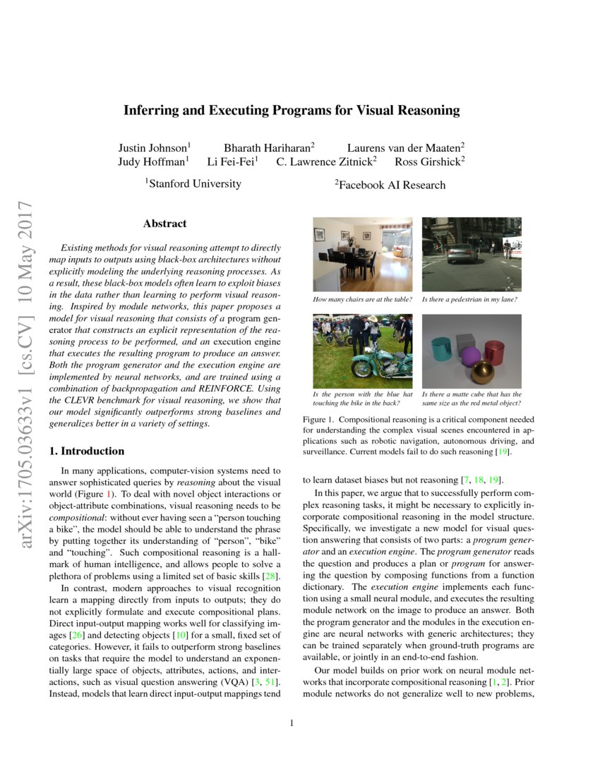 Inferring and Executing Programs for Visual Reasoning | DeepAI