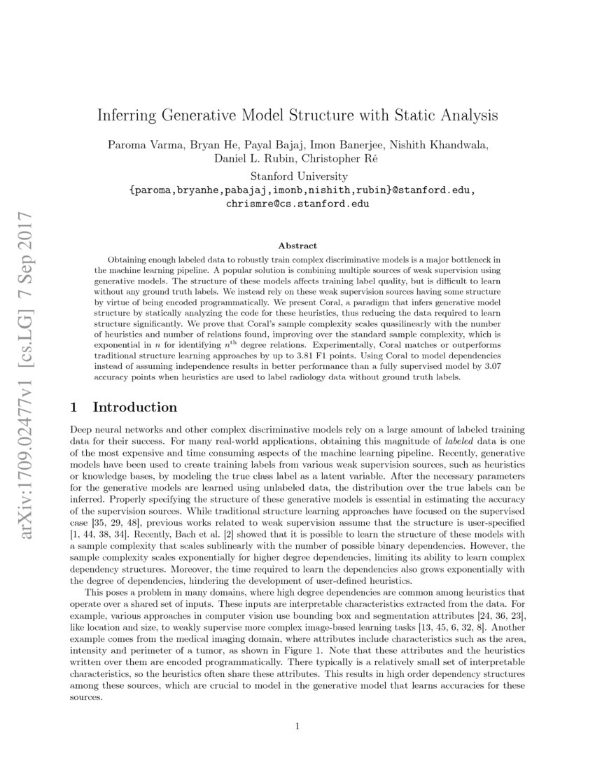 Inferring Generative Model Structure with Static Analysis | DeepAI
