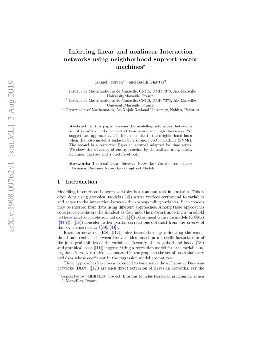 Inferring linear and nonlinear Interaction networks using neighborhood ...
