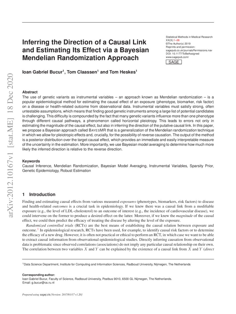 Inferring The Direction Of A Causal Link And Estimating Its Effect Via