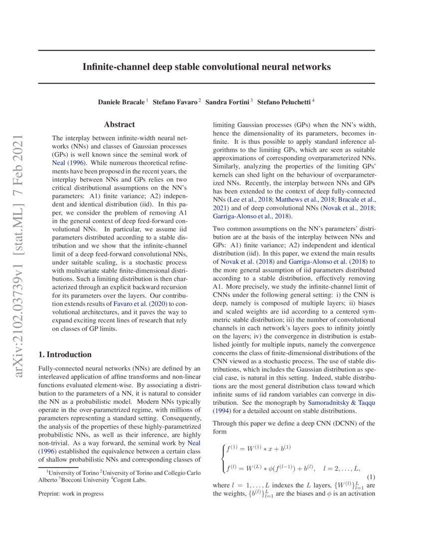 Infinite-channel deep stable convolutional neural networks | DeepAI