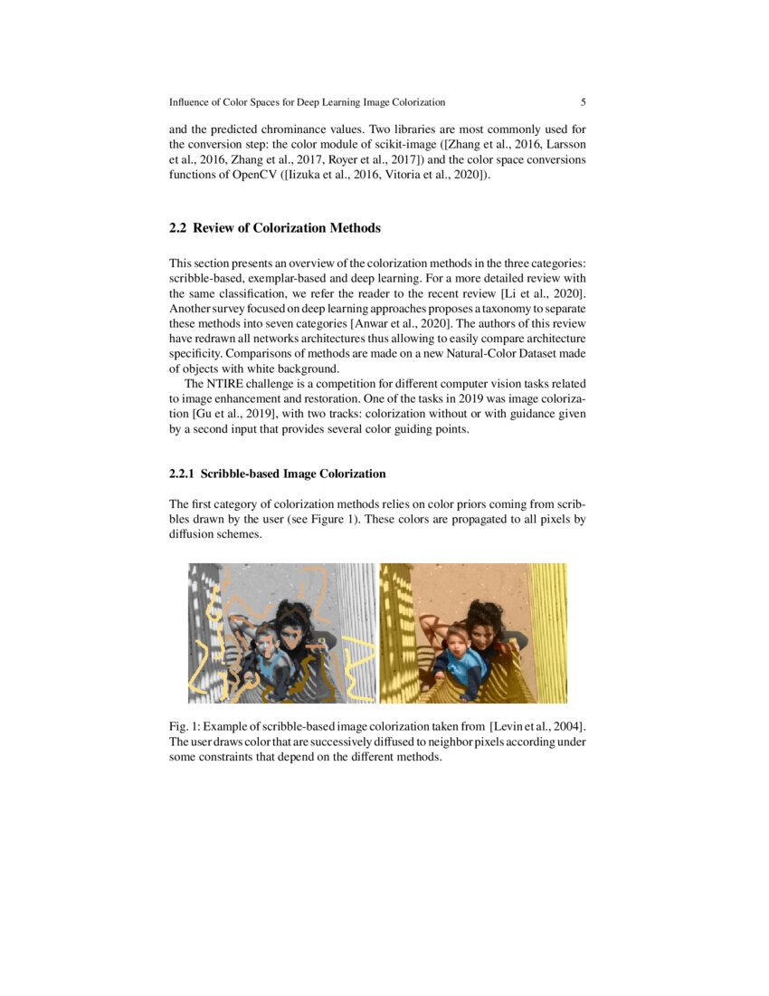 Influence of Color Spaces for Deep Learning Image Colorization | DeepAI