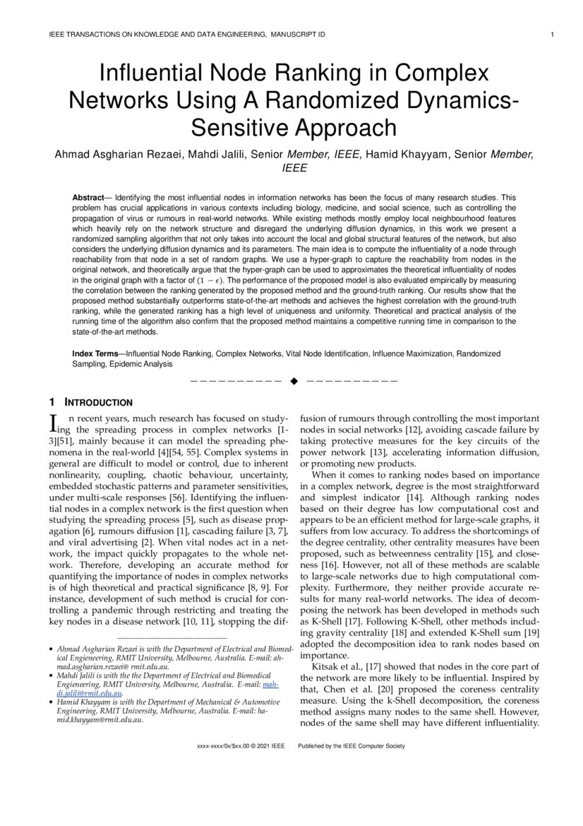 Influential Node Ranking In Complex Networks Using A Randomized Dynamicssensitive Approach Deepai 9947
