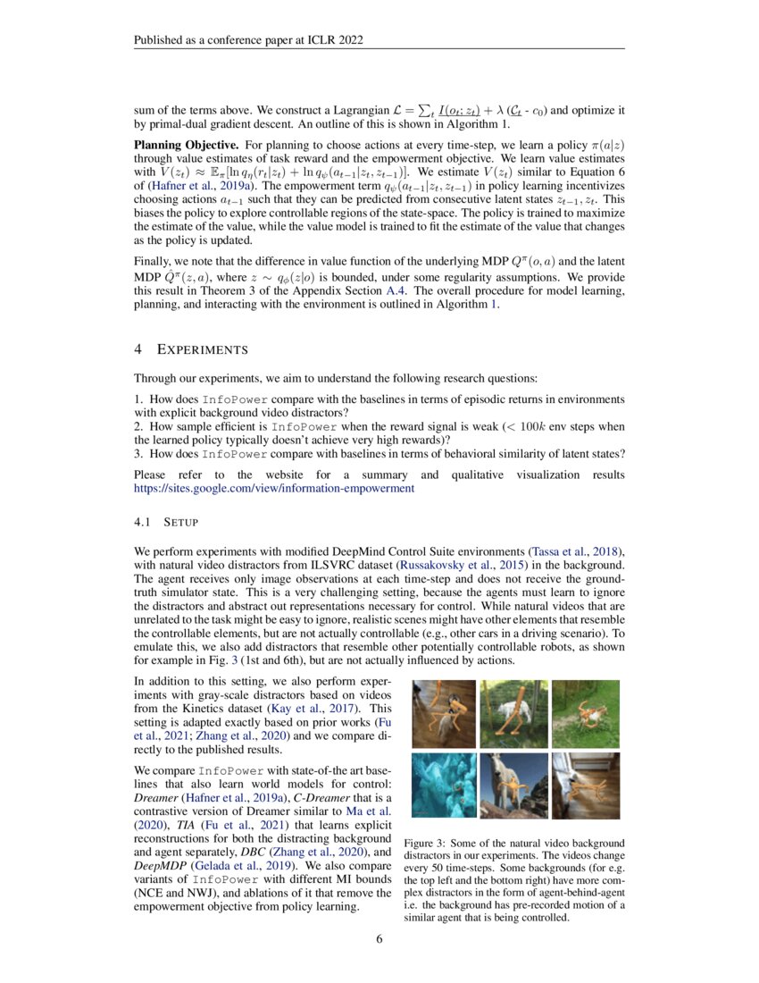 Information Prioritization Through Empowerment In Visual Model Based Rl