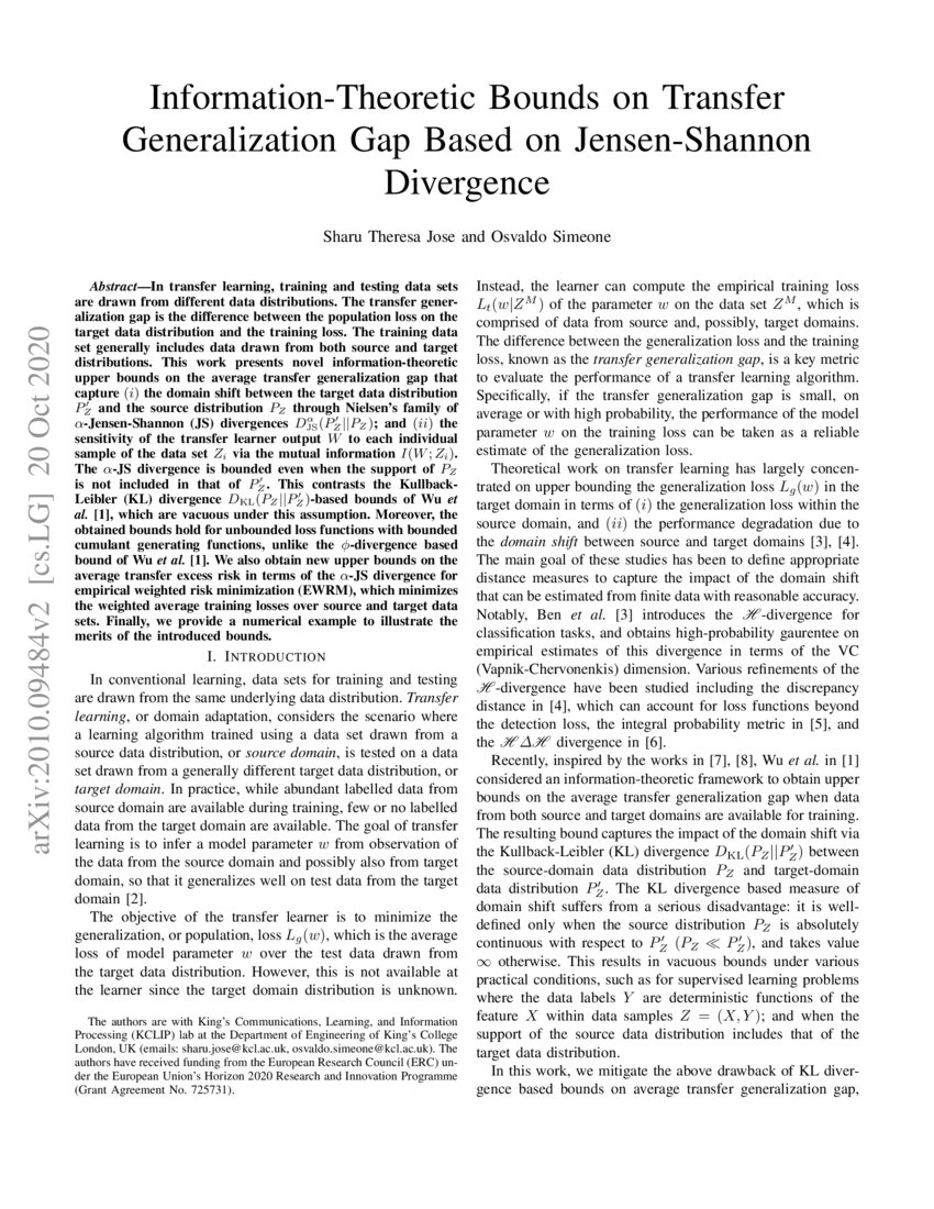 Information-Theoretic Bounds on Transfer Generalization Gap Based on ...