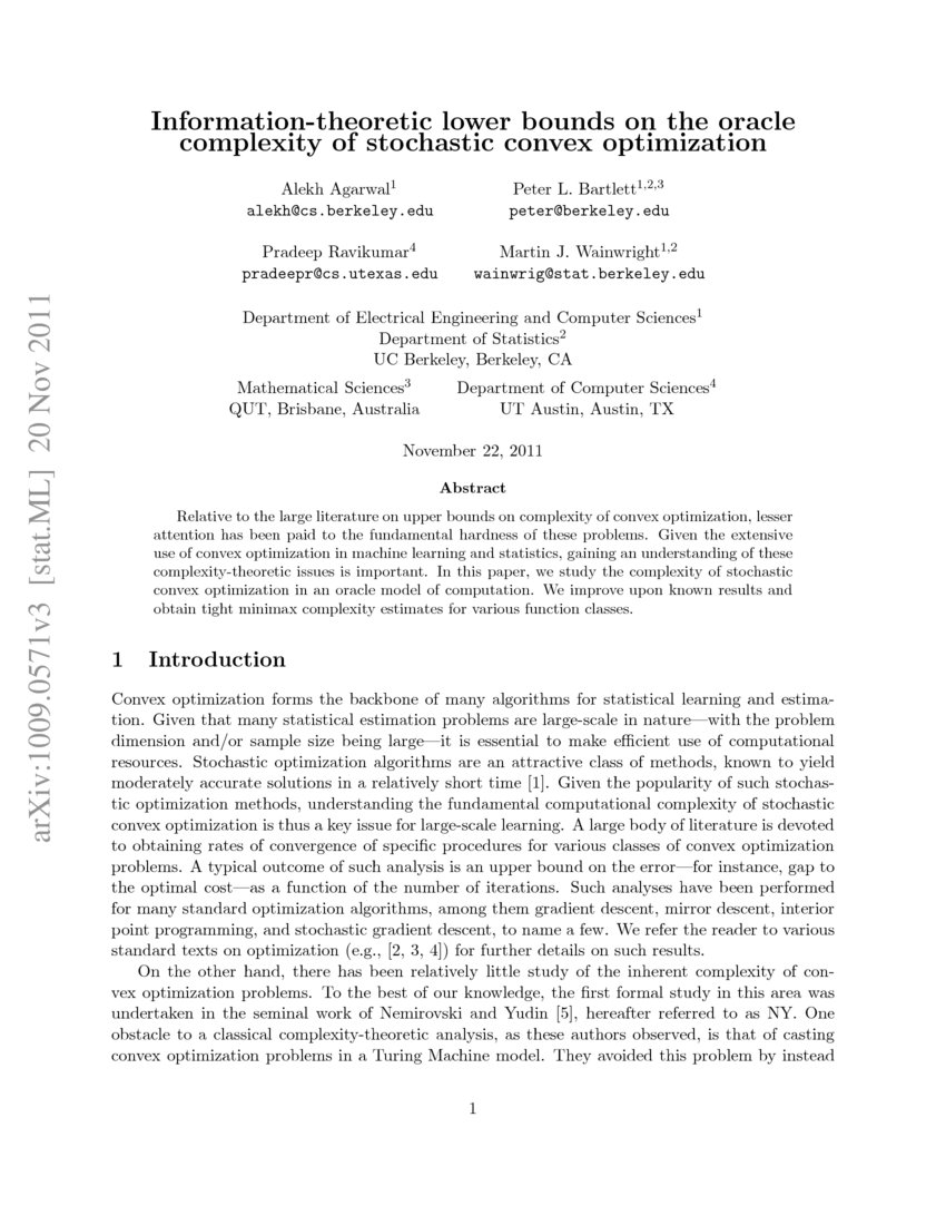 Information Theoretic Lower Bounds On The Oracle Complexity Of Stochastic Convex Optimization