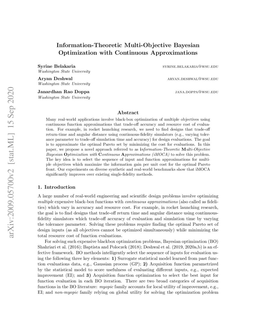 Information Theoretic Multi Objective Bayesian Optimization With