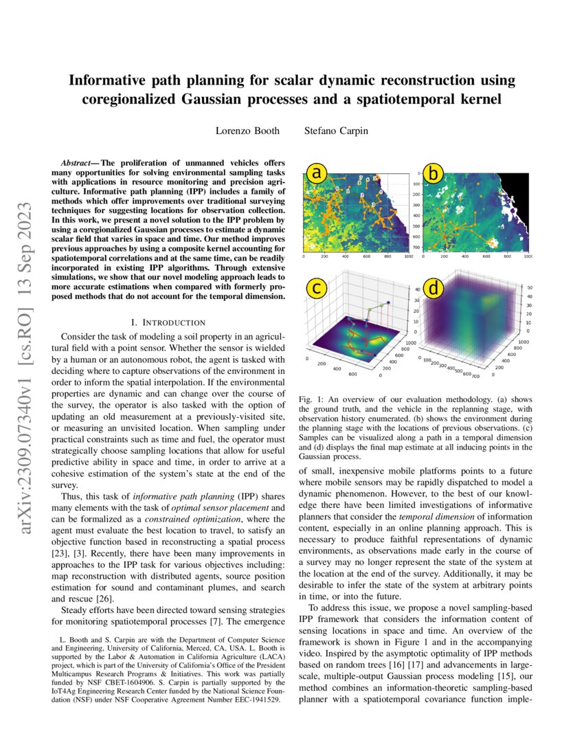 Informative Path Planning For Scalar Dynamic Reconstruction Using Coregionalized Gaussian
