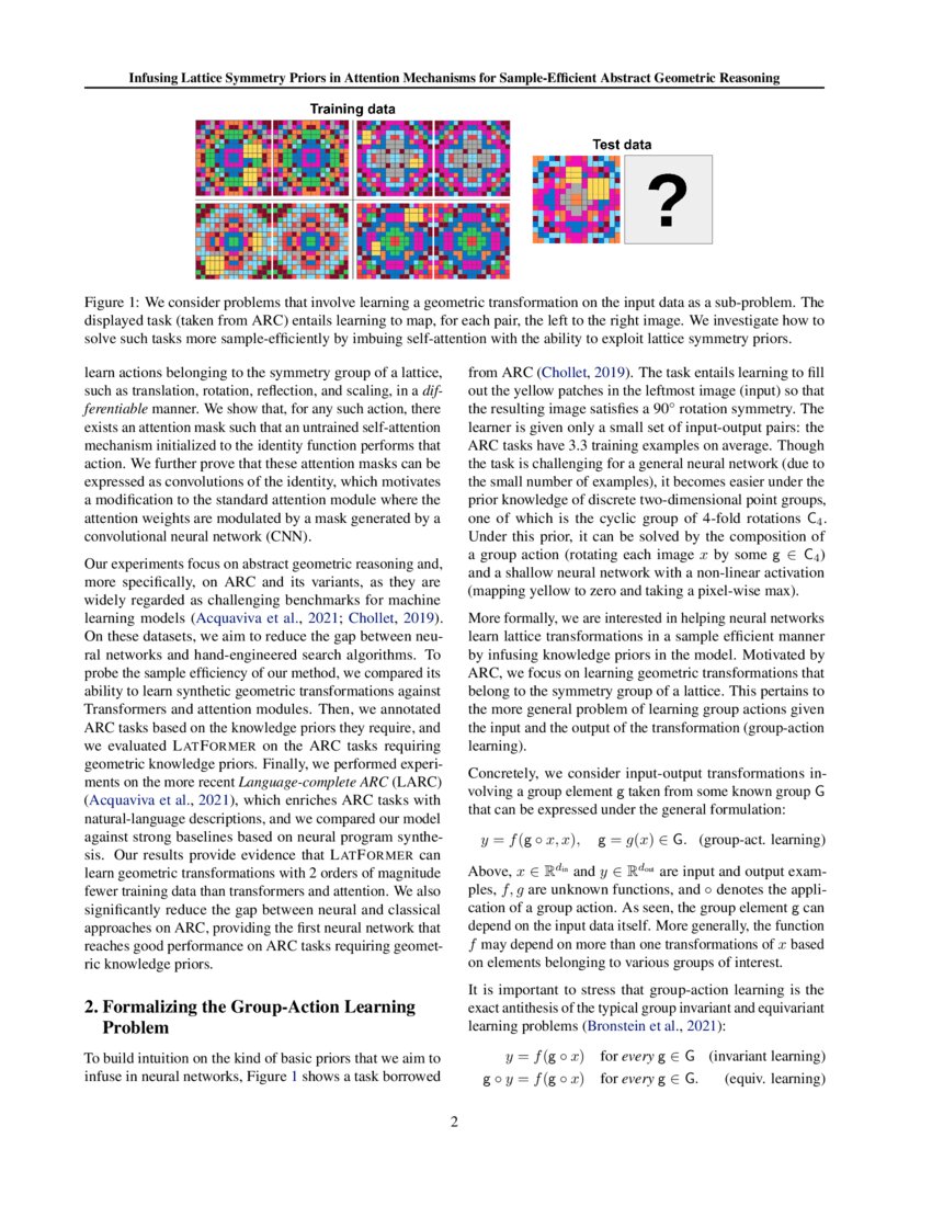 Infusing Lattice Symmetry Priors in Attention Mechanisms for Sample-Efficient Abstract Geometric ...