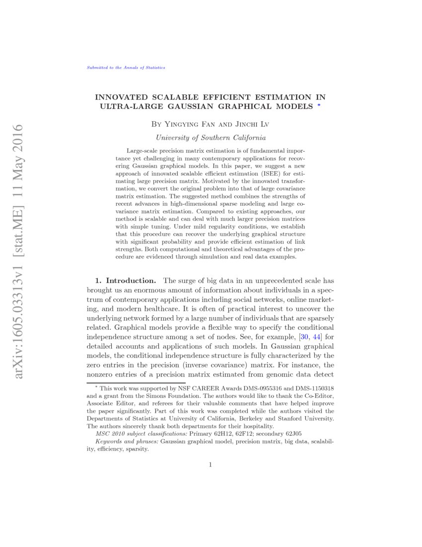 Innovated Scalable Efficient Estimation In Ultra Large Gaussian Graphical Models Deepai 9381