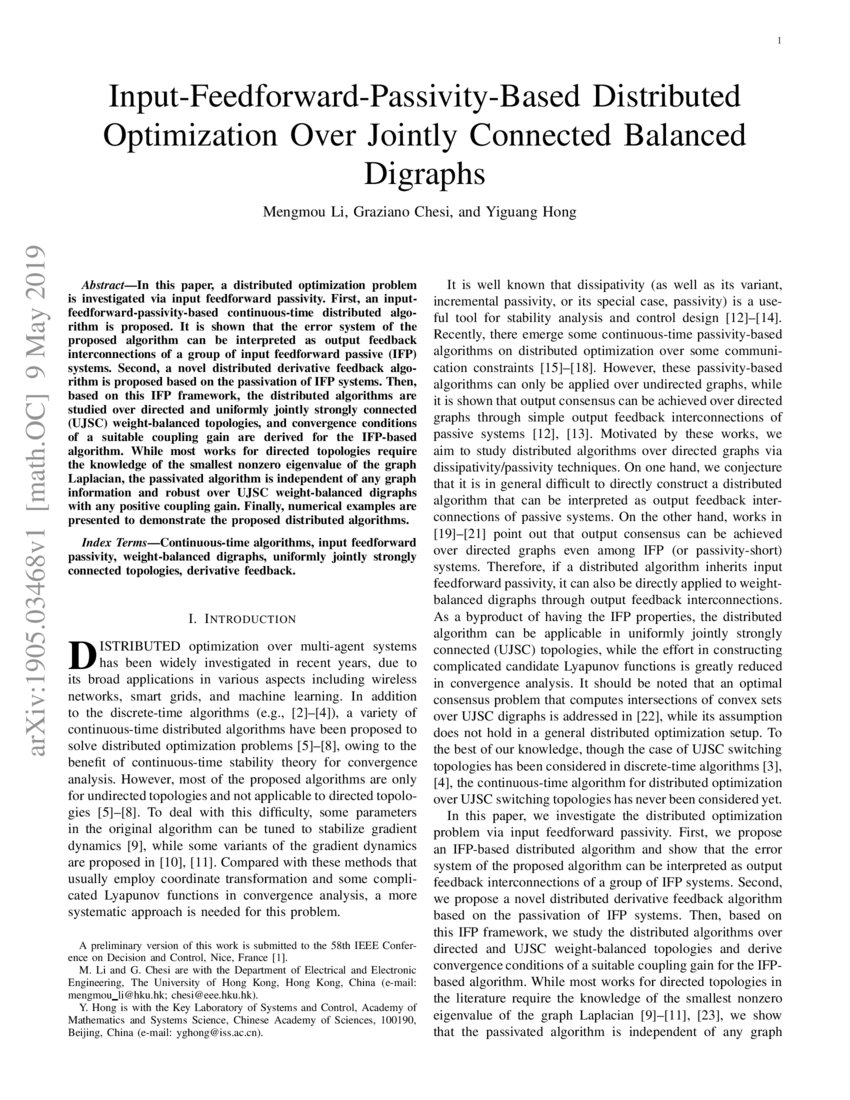 Input-Feedforward-Passivity-Based Distributed Optimization Over Jointly Connected Balanced ...