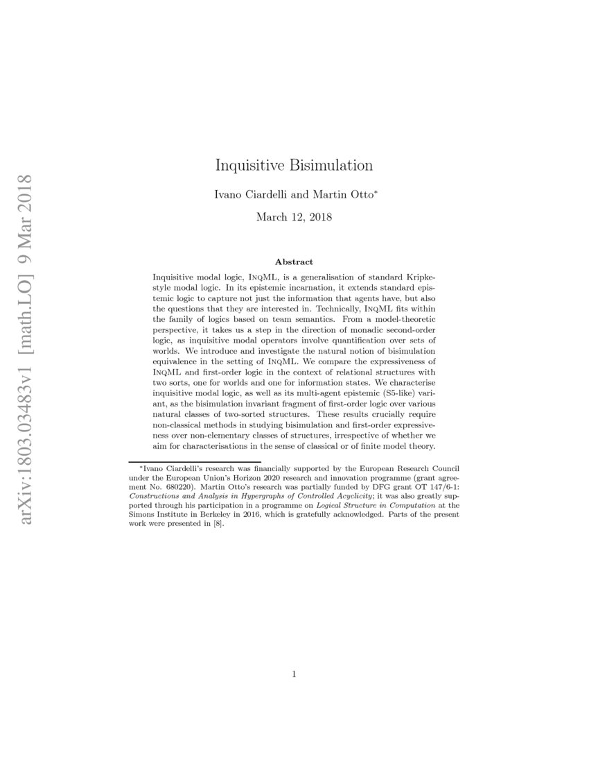 Inquisitive bisimulation | DeepAI