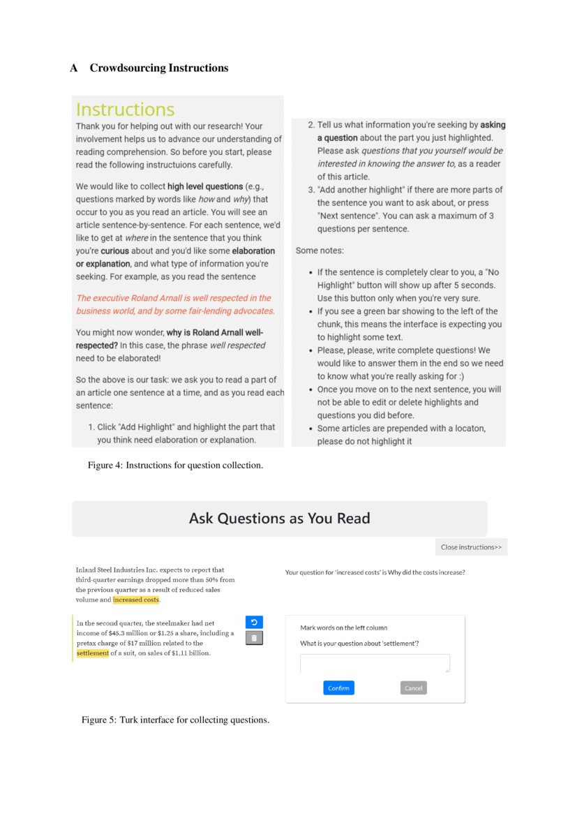 Inquisitive Question Generation for High Level Text Comprehension | DeepAI