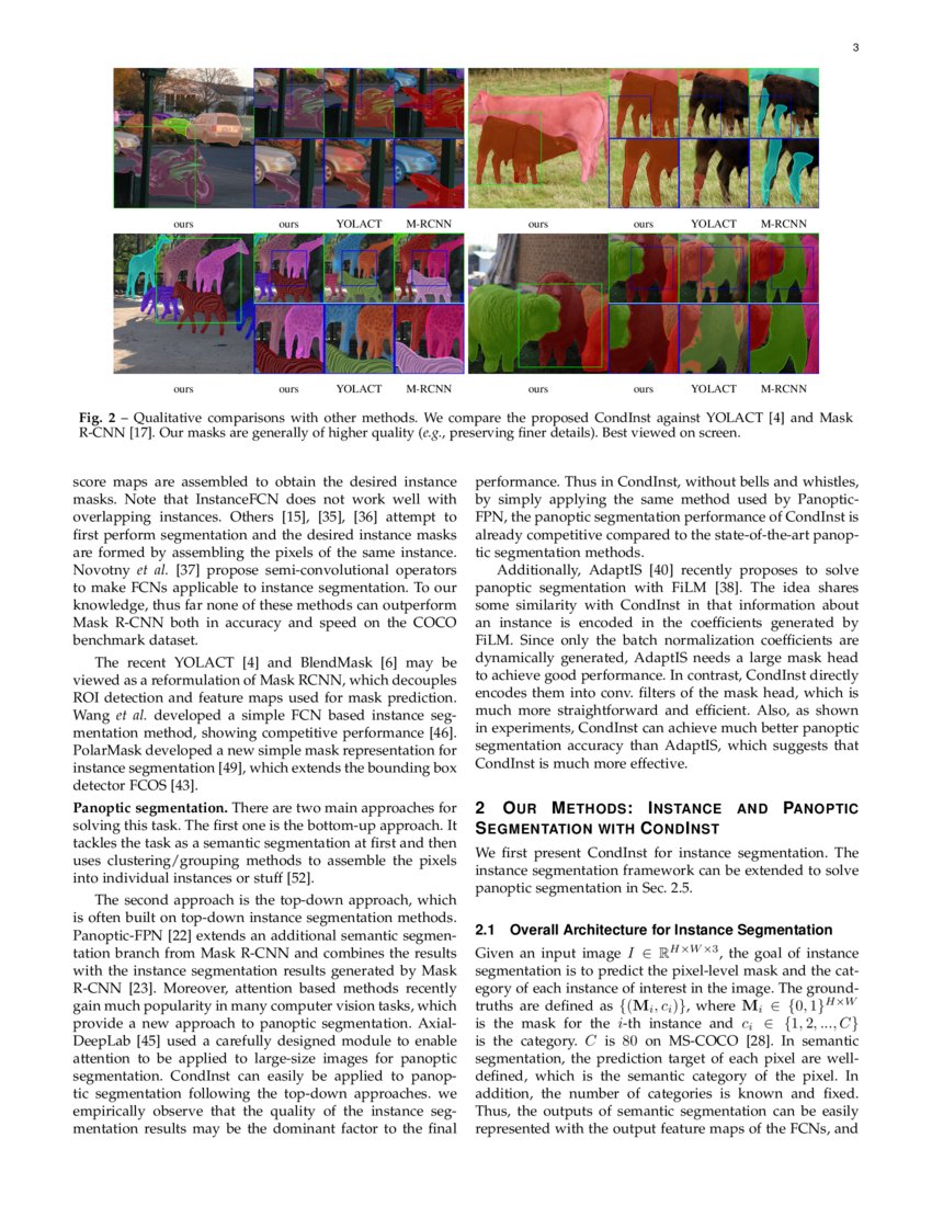 Instance And Panoptic Segmentation Using Conditional Convolutions Deepai