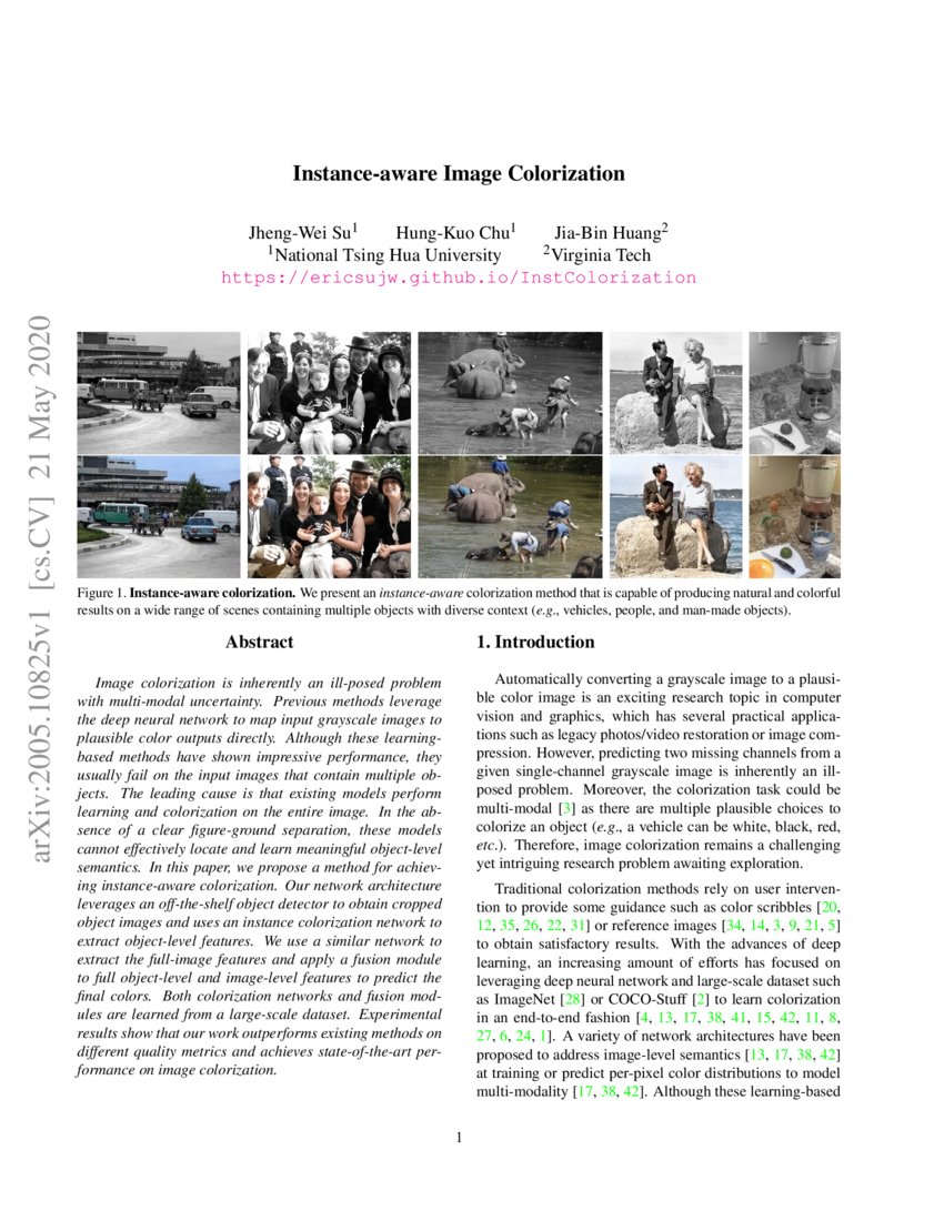 Instance-aware Image Colorization | DeepAI