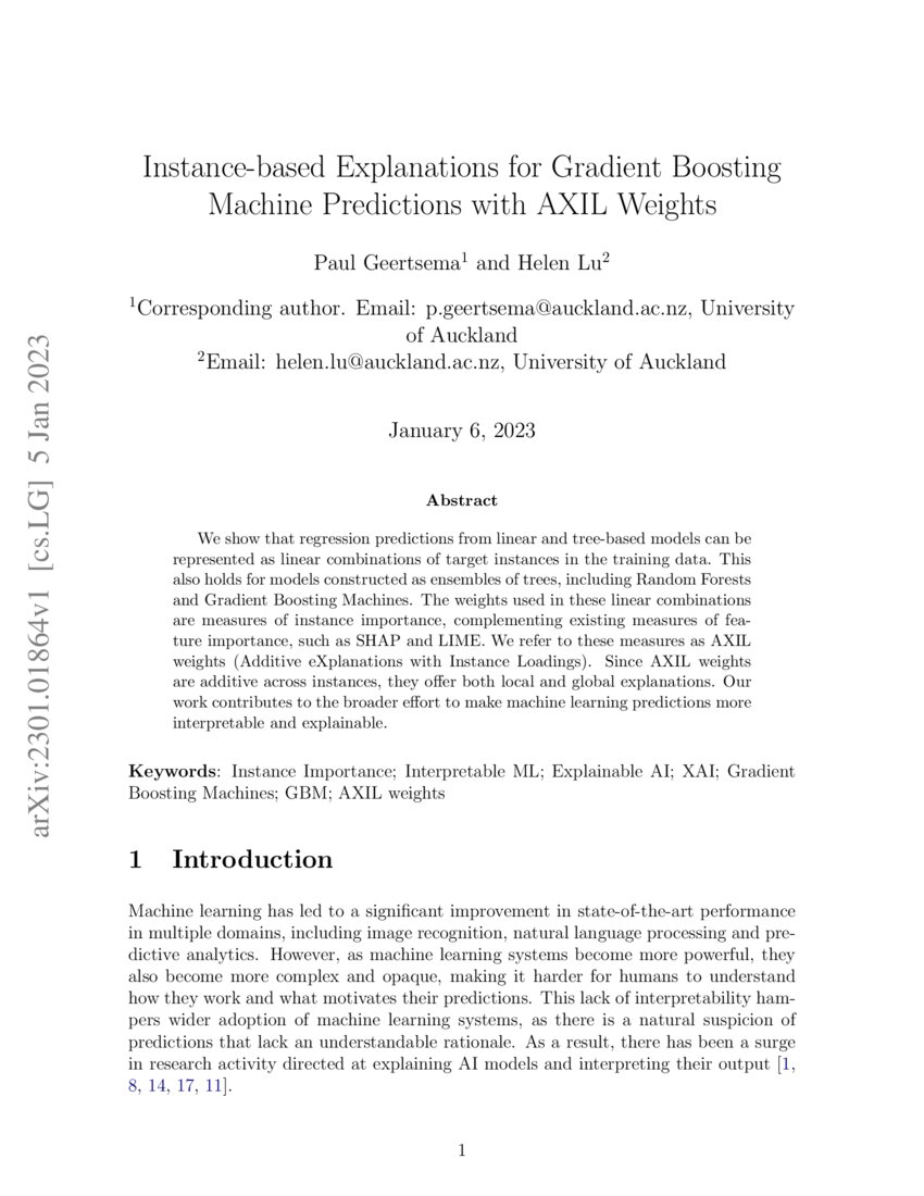 Instance-based Explanations for Gradient Boosting Machine Predictions ...