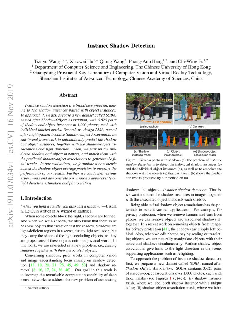 Instance Shadow Detection Deepai