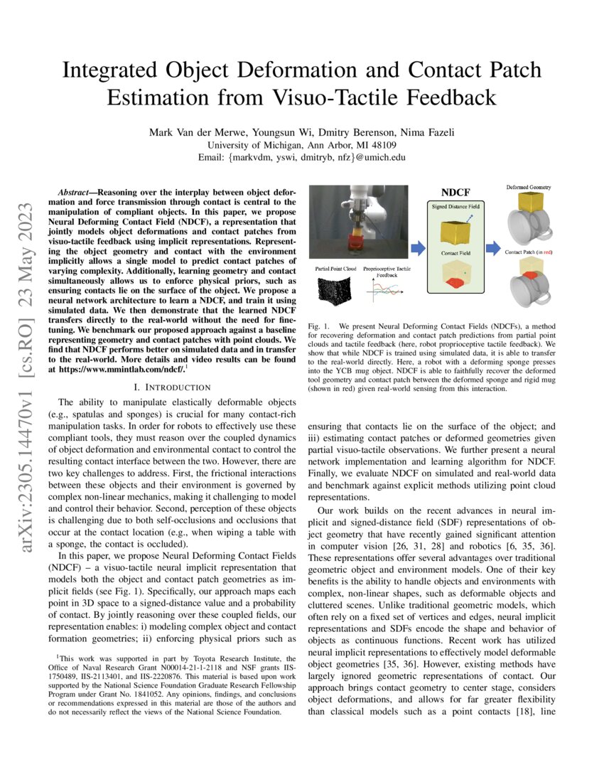 Integrated Object Deformation and Contact Patch Estimation from Visuo ...