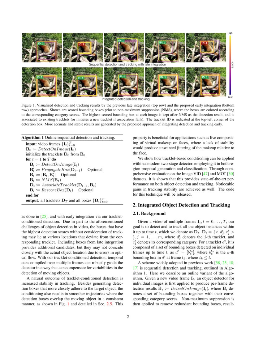 Integrated Object Detection And Tracking With Tracklet Conditioned Detection Deepai