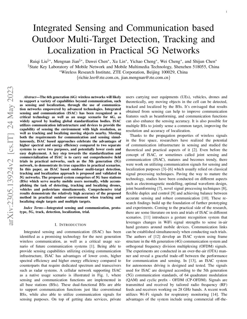 Integrated Sensing And Communication Based Outdoor Multi Target