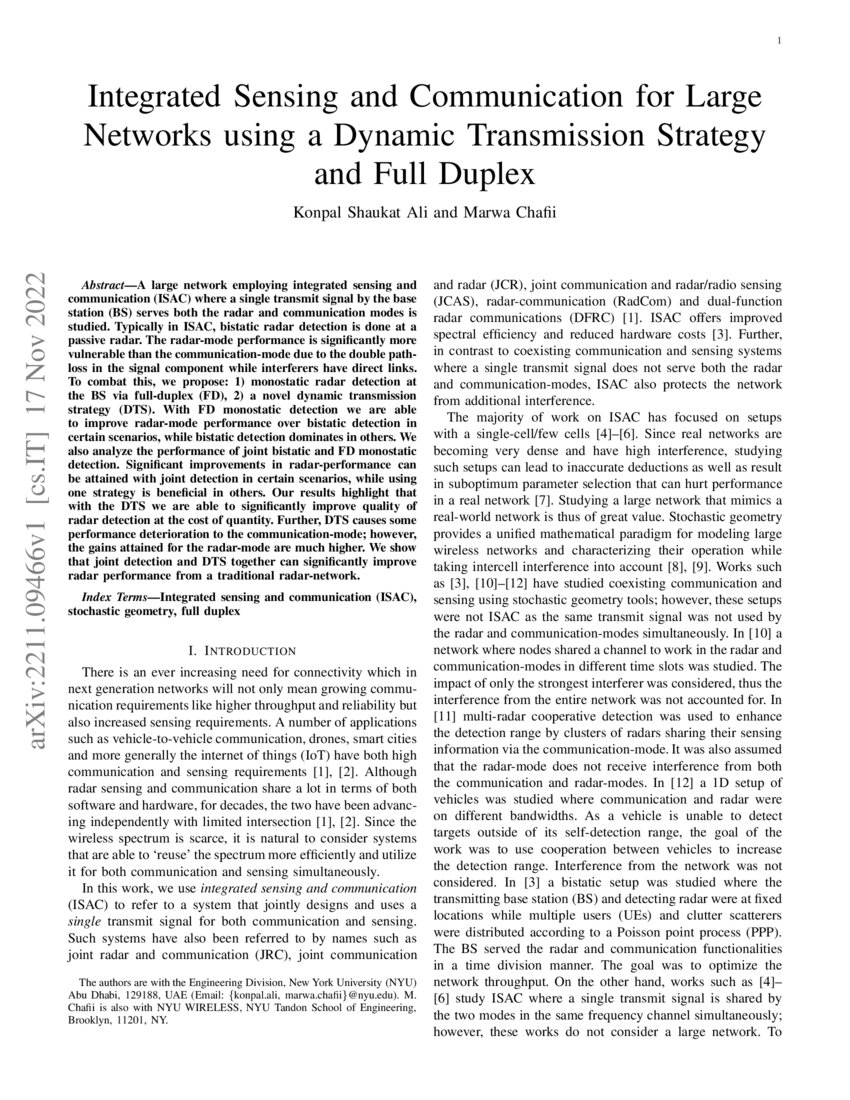 Integrated Sensing And Communication For Large Networks Using A Dynamic Transmission Strategy 4177