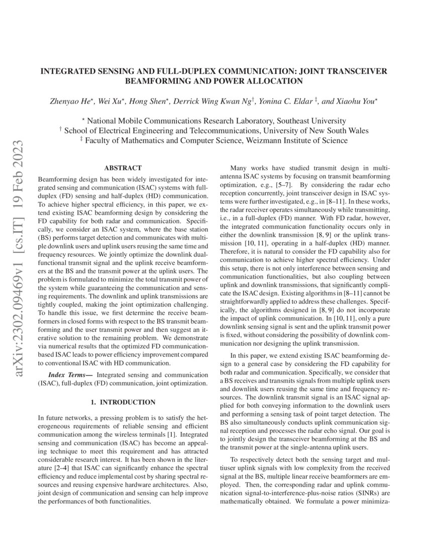 Integrated Sensing And Full Duplex Communication Joint Transceiver Beamforming And Power