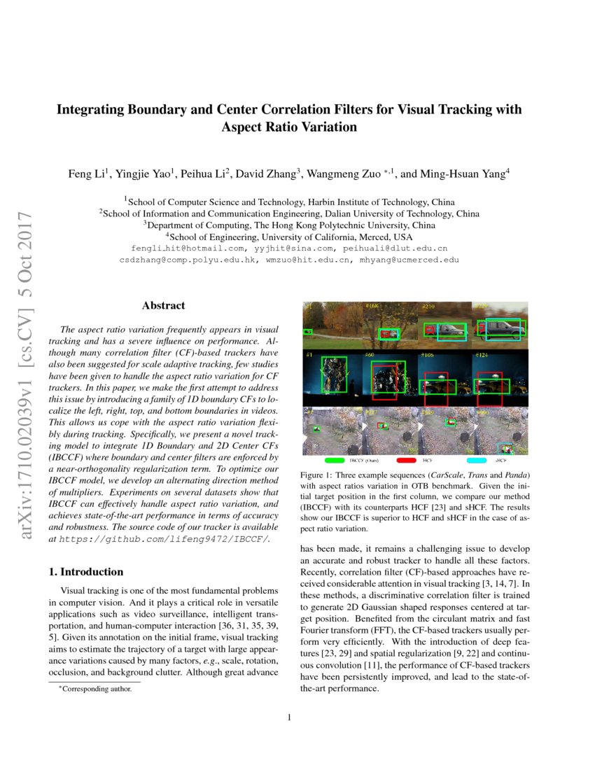 Integrating Boundary And Center Correlation Filters For Visual Tracking With Aspect Ratio