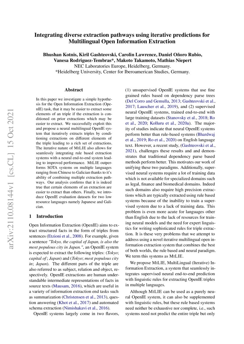 Integrating Diverse Extraction Pathways Using Iterative Predictions For Multilingual Open 0939