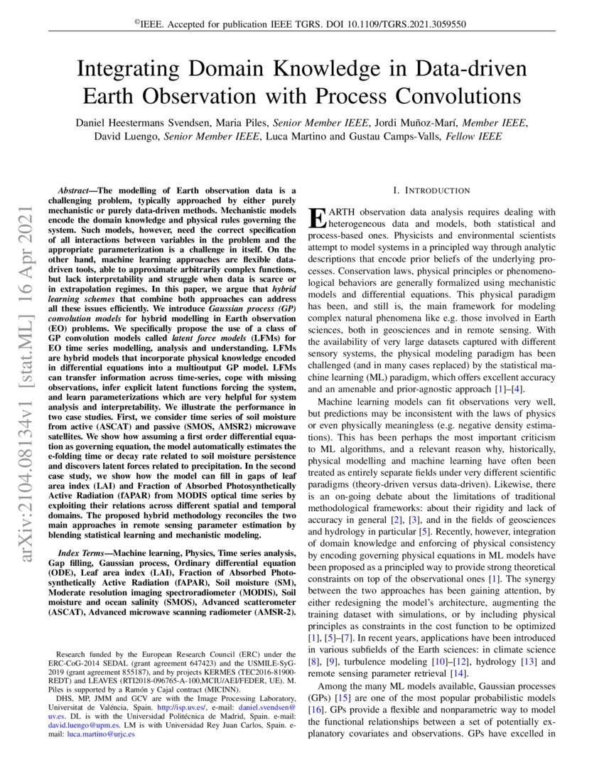 Integrating Domain Knowledge in Data-driven Earth Observation with ...