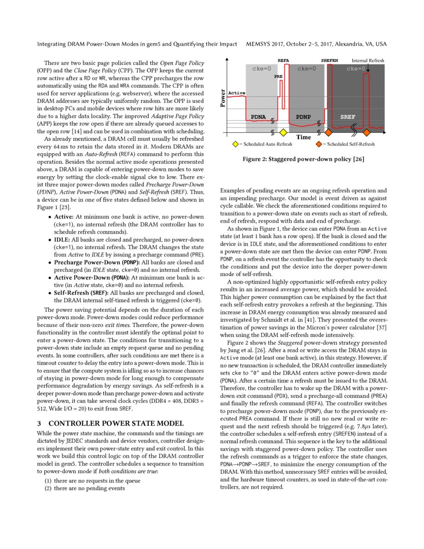 Integrating DRAM Power-Down Modes in gem5 and Quantifying their Impact ...