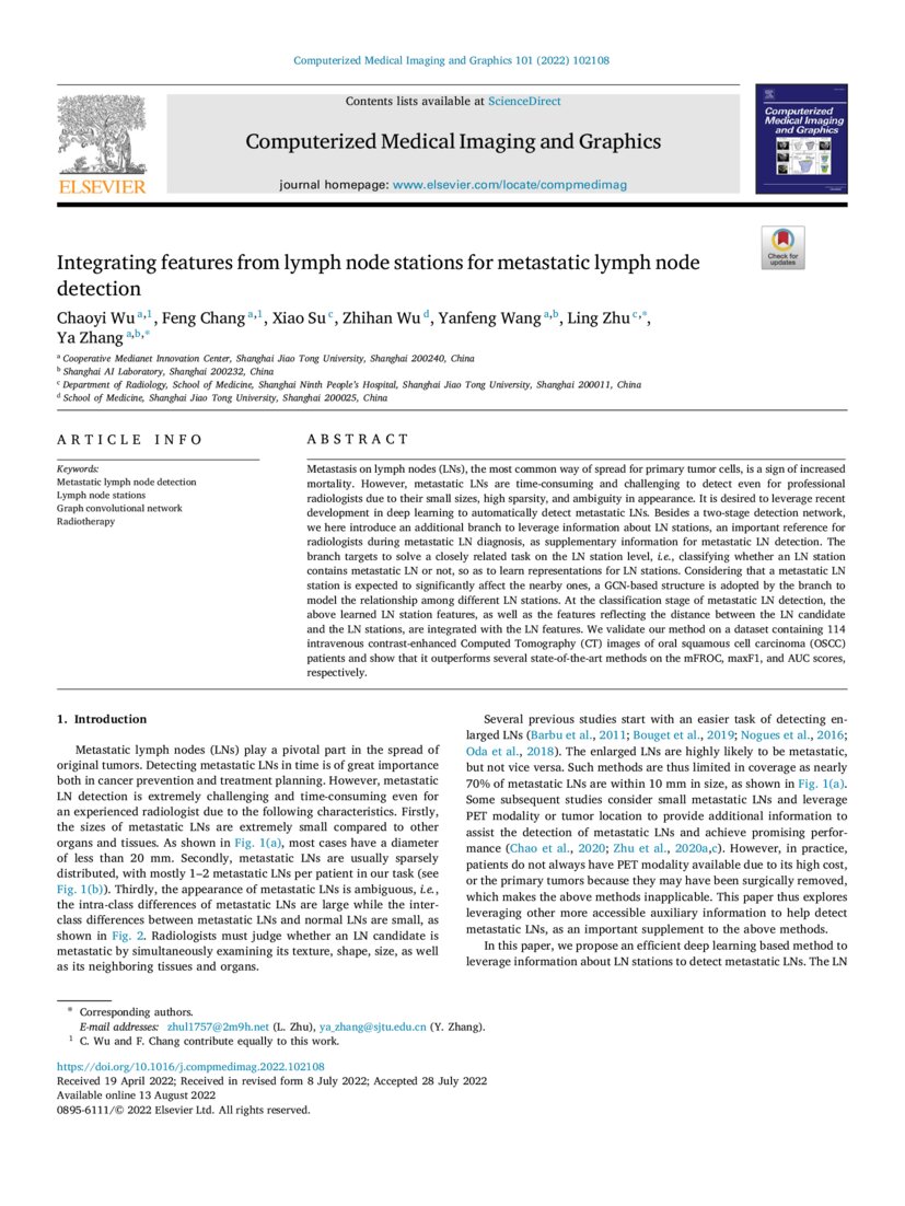 Integrating Features From Lymph Node Stations For Metastatic Lymph Node