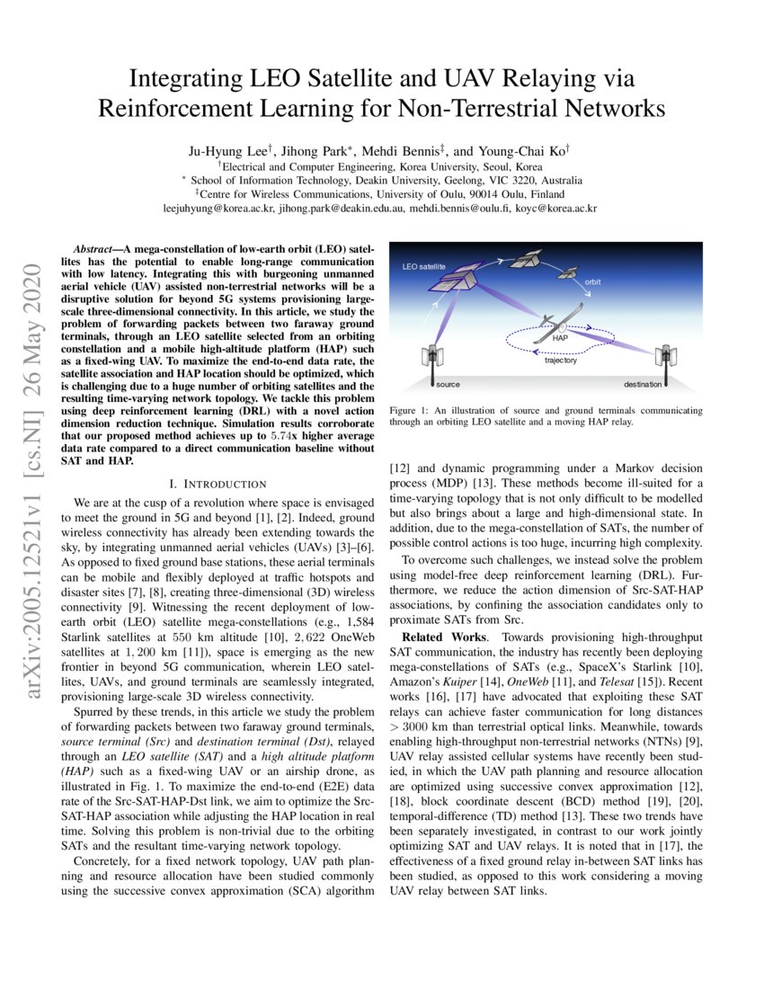 Integrating Leo Satellite And Uav Relaying Via Reinforcement Learning For Non Terrestrial