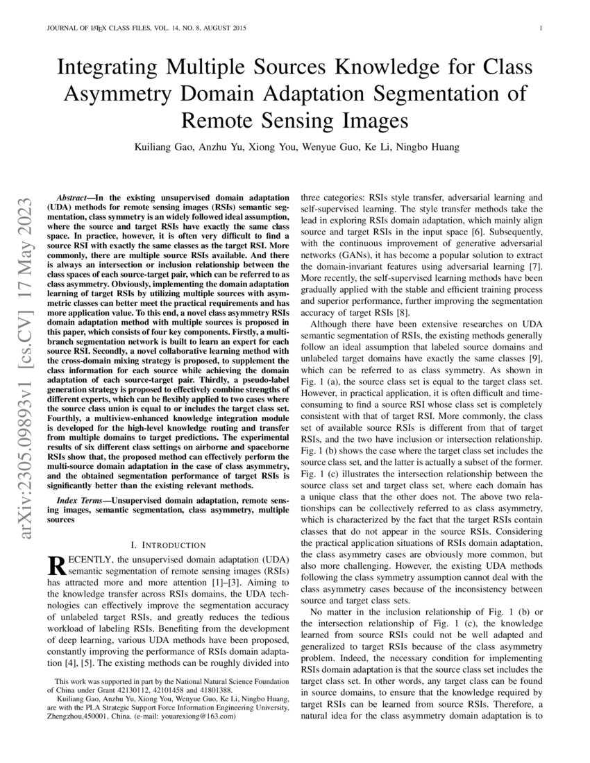 Integrating Multiple Sources Knowledge For Class Asymmetry Domain Adaptation Segmentation Of 