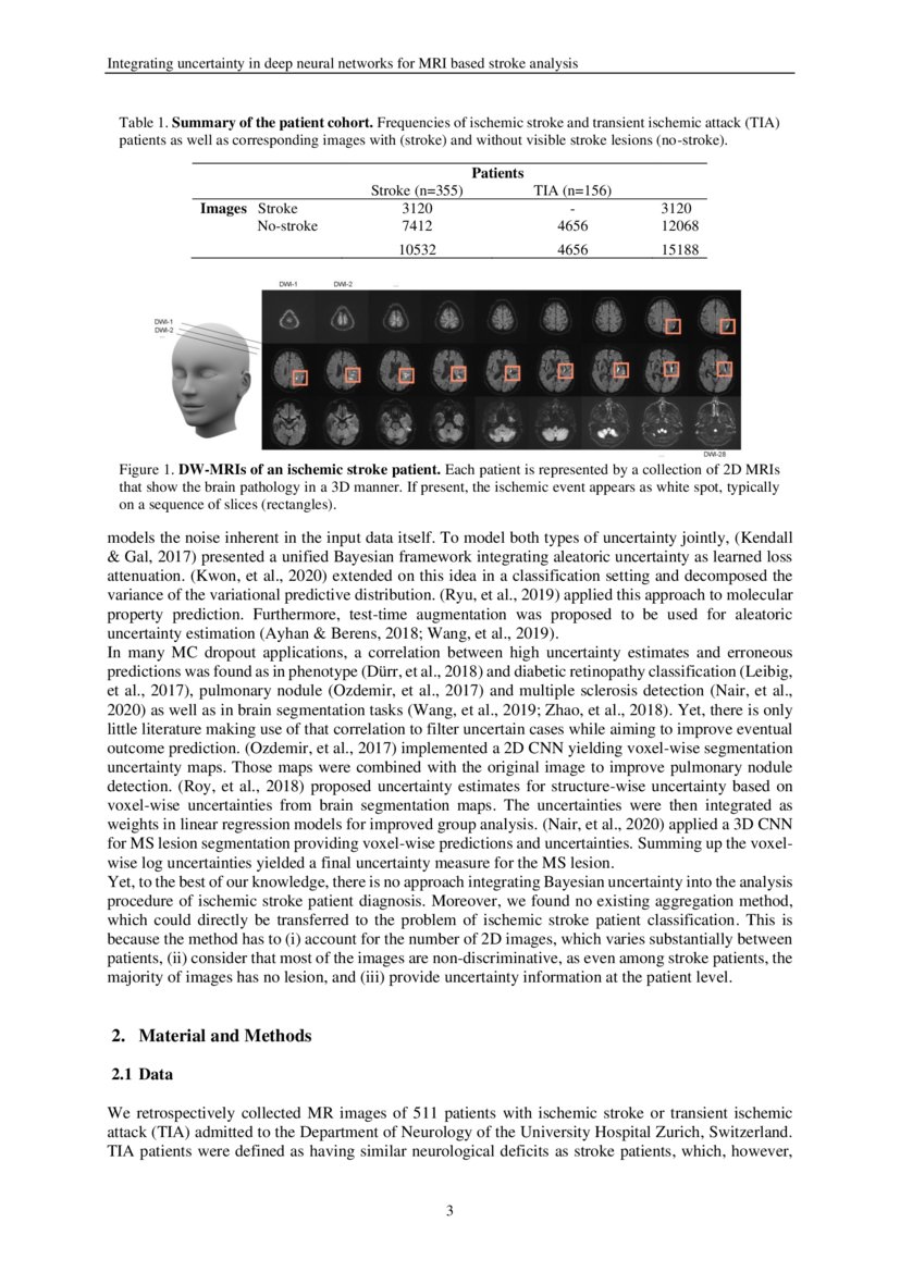 Integrating uncertainty in deep neural networks for MRI based stroke ... Integrating uncertainty in deep neural networks for MRI based stroke ...