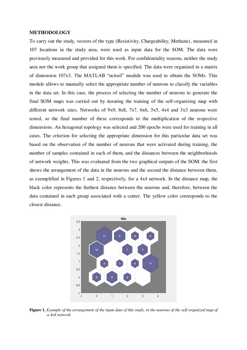 Integration of geoelectric and geochemical data using Self-Organizing Maps (SOM) to characterize ...