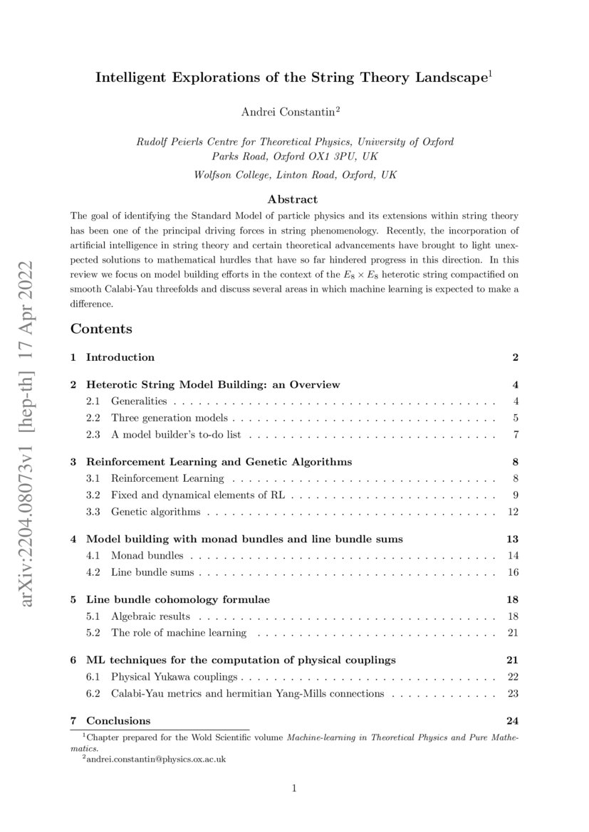 Intelligent Explorations of the String Theory Landscape | DeepAI