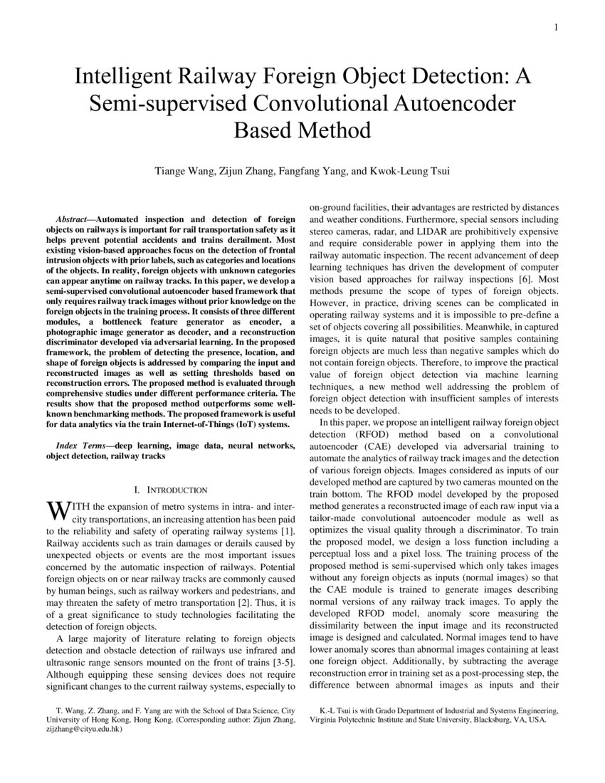 Intelligent Railway Foreign Object Detection A Semi Supervised Convolutional Autoencoder Based