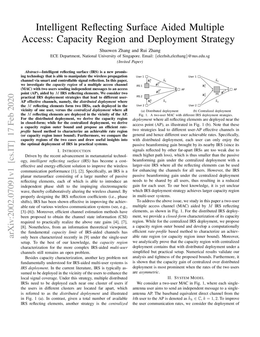 Intelligent Reflecting Surface Aided Multiple Access: Capacity Region and Deployment Strategy ...