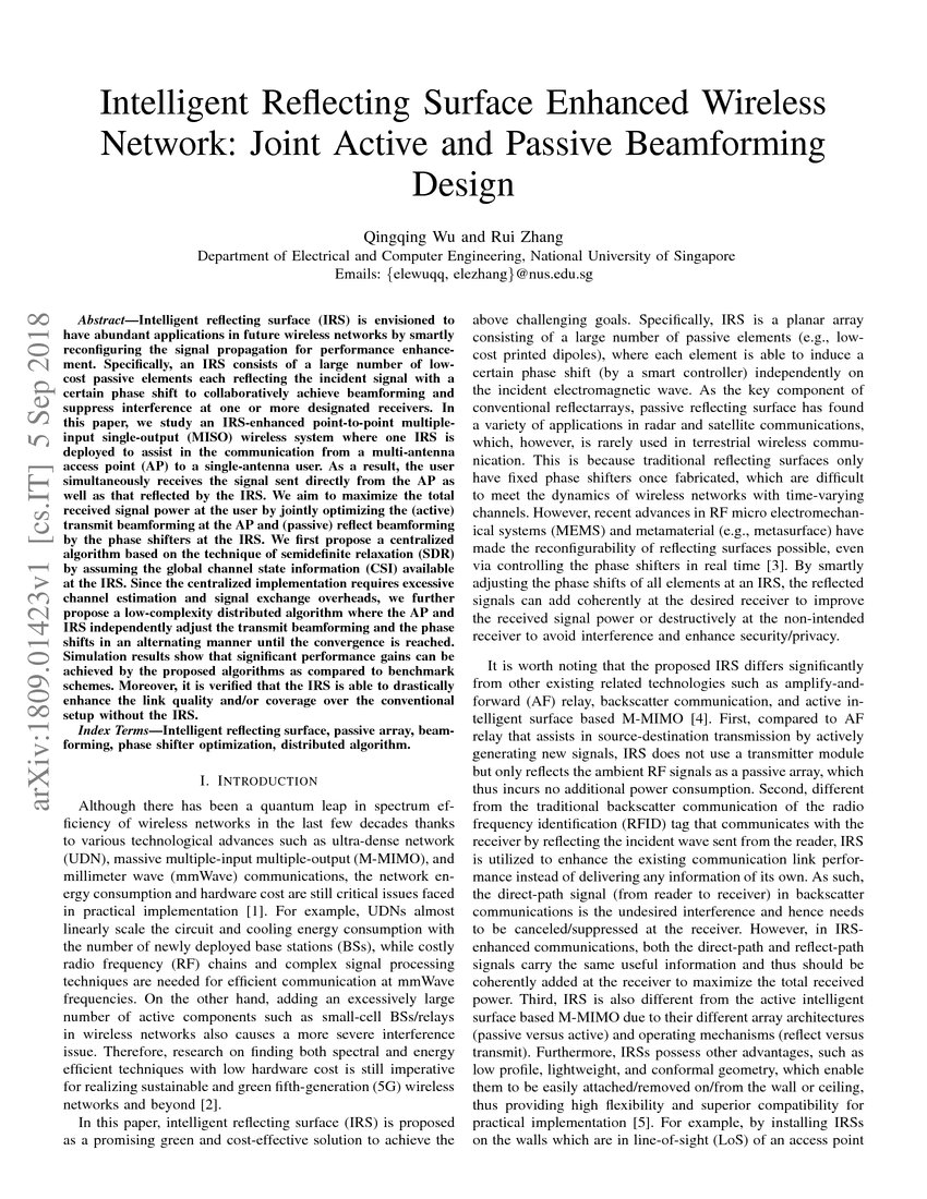 Intelligent Reflecting Surface Enhanced Wireless Network: Joint Active ...