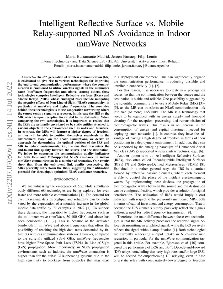 Intelligent Reflective Surface Vs Mobile Relay Supported Nlos Avoidance In Indoor Mmwave