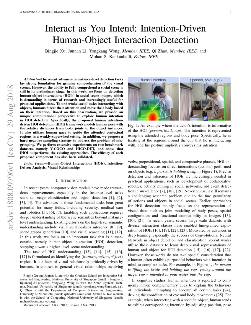 Interact As You Intend Intention Driven Human Object Interaction Detection Deepai