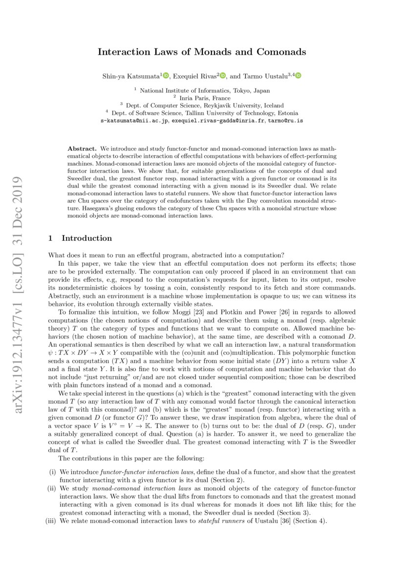 Interaction Laws Of Monads And Comonads Deepai
